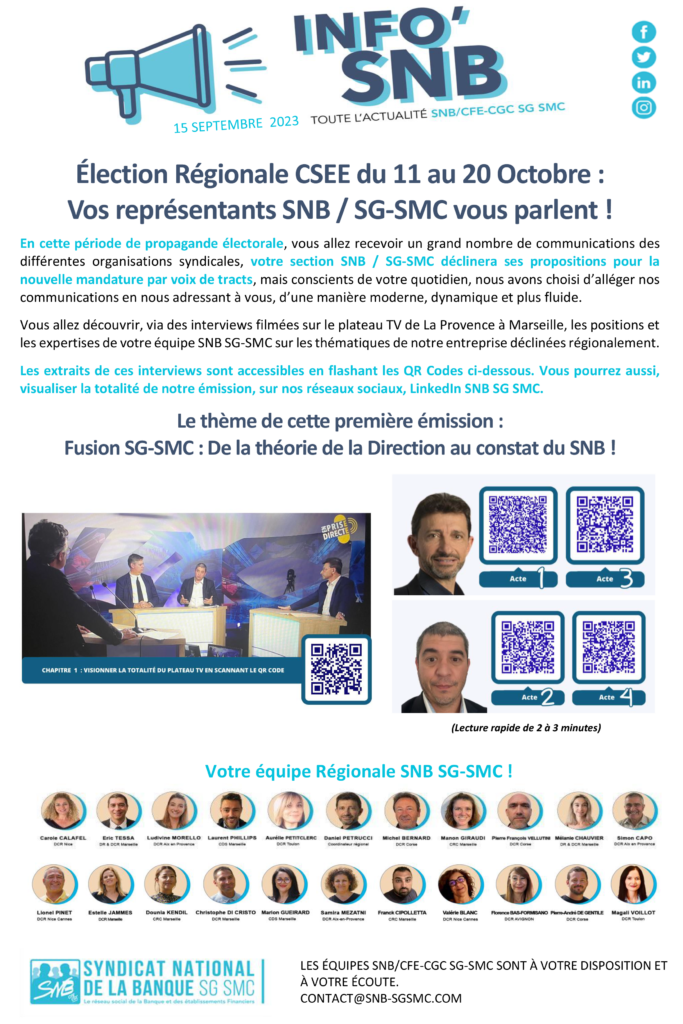 Votre Equipe SNB SG-SMC en Direct – Chapitre 1 – SNB SG