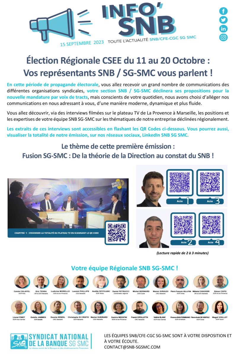 Votre Equipe SNB SG-SMC en Direct – Chapitre 1 – SNB SG
